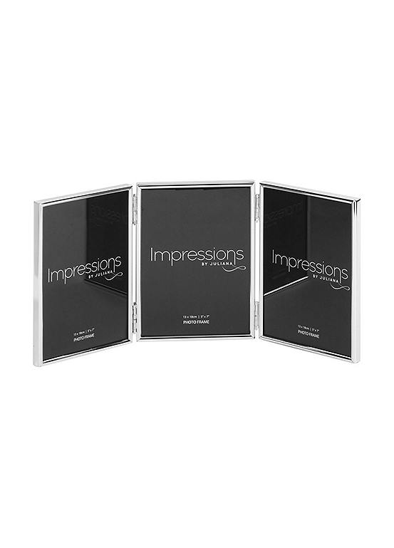 Impressions Silver Plated Triple Folding Photo Frame - 5x7 Inch, Thin ...