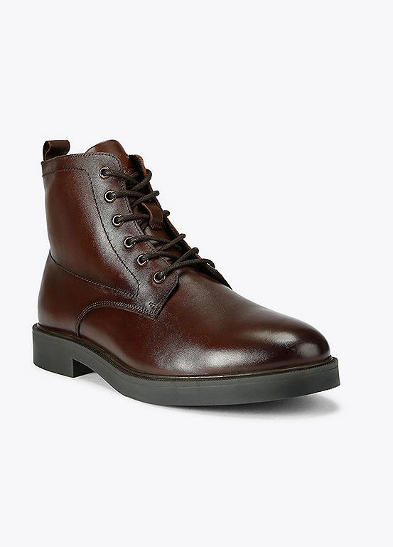 KG Kurt Geiger Shiny Brown Lace Up Boots | Grattan
