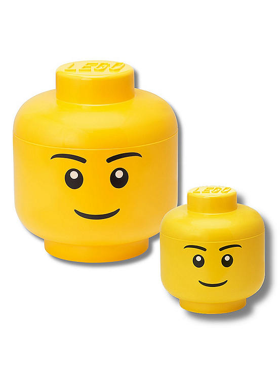 LEGO Set Of 2 Boys Storage Heads | Grattan