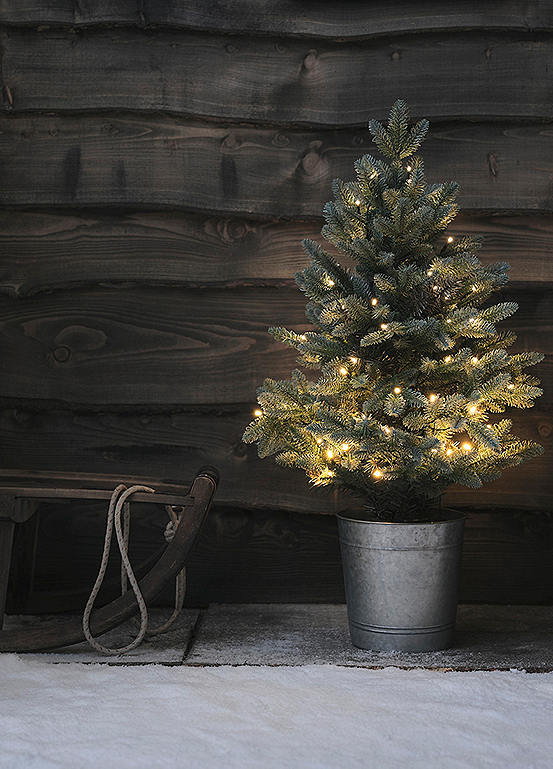 Lights4Fun 3ft Pre Lit Potted Outdoor Christmas Tree | Grattan