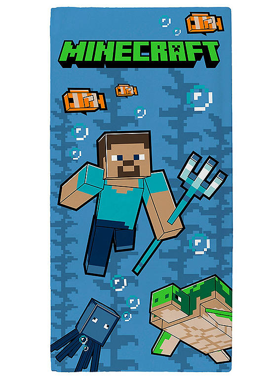 Minecraft Trident 100% Cotton Beach Towel | Grattan