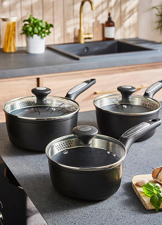 Morphy Richards 3 Piece Forged Aluminium Pan Set | Grattan
