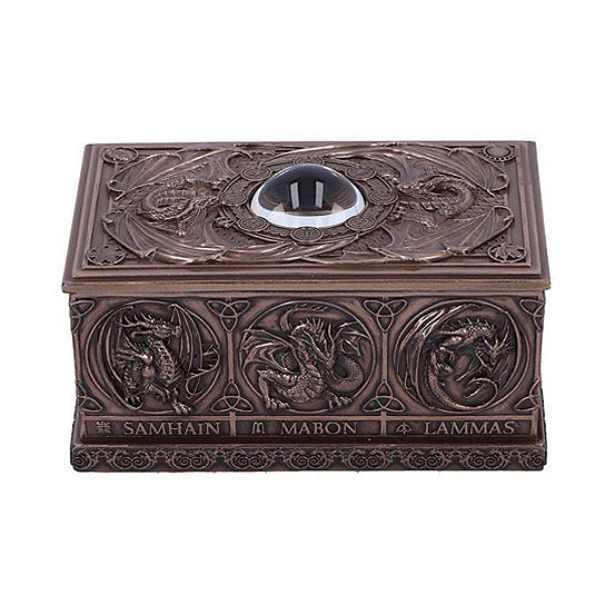 Nemesis Now Fantasy Dragons Tarot Trinkets Box in Bronze | Grattan