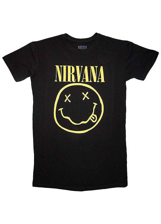 Nirvana Women’s Yellow Happy Face T-Shirt | Grattan