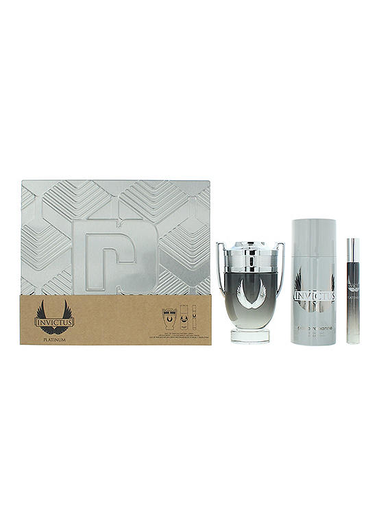 Paco Rabanne Invictus Platinum Eau De Parfum 100ml 3 Piece Gift Set ...