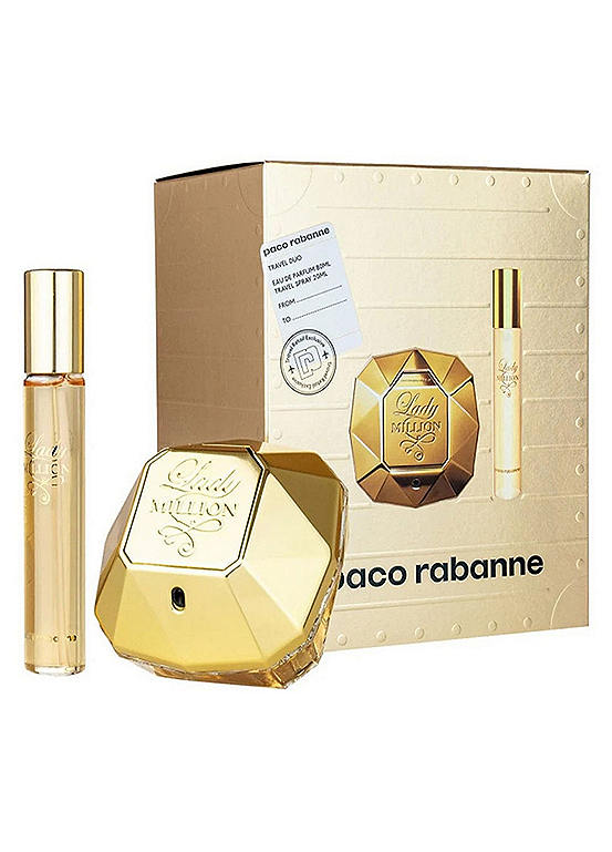 Paco Rabanne Lady Million Gift Set: Eau de Parfum 80ml + 20ml | Grattan