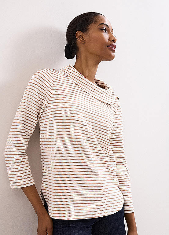 Phase Eight Remy Stripe Textured Top | Grattan