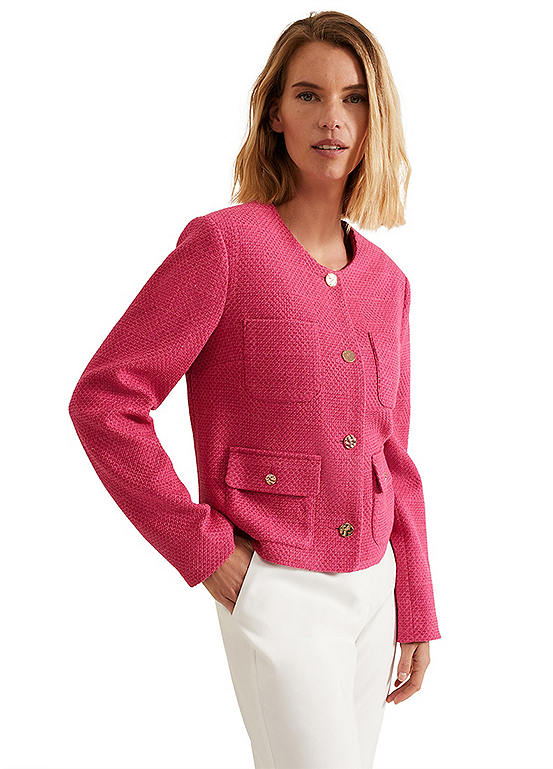 Phase Eight Ripley Pink Boucle Jacket | Grattan