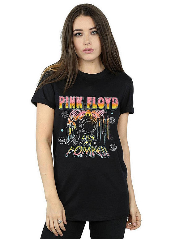 Pink Floyd Womens Live At Pompeii Cotton Boyfriend T-Shirt | Grattan