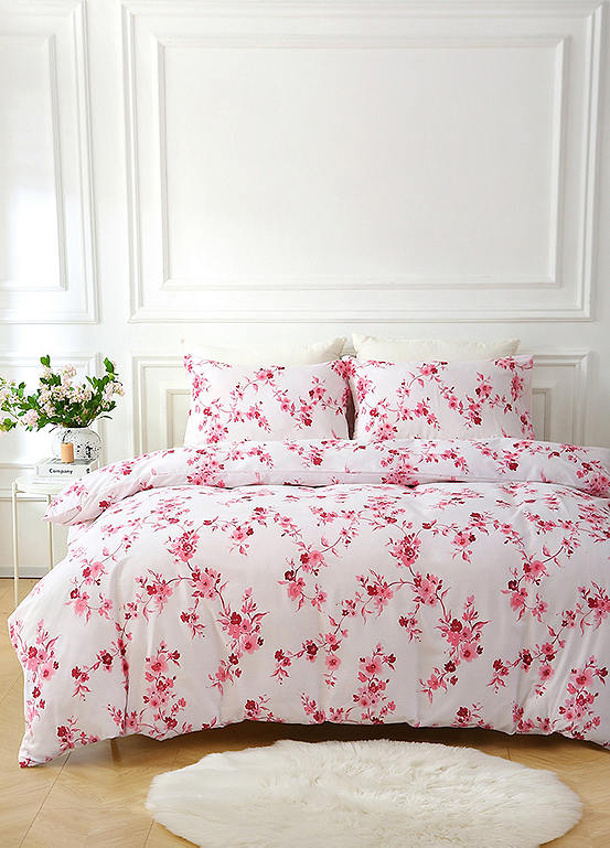 Portfolio Home Sakura Blossom Pink Duvet Cover Set | Grattan