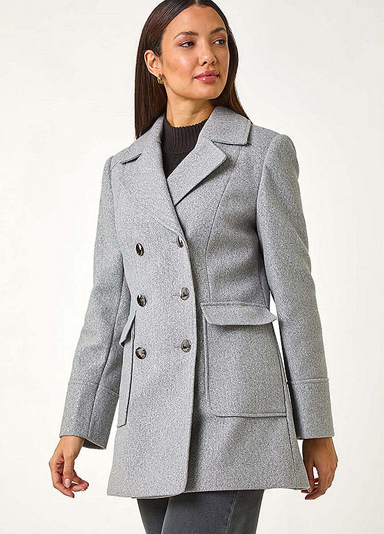 Roman Double Breasted Longline Coat | Grattan