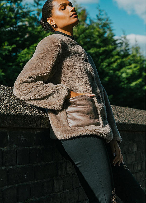 Roman Faux Fur Borg Pocket Front Jacket | Grattan