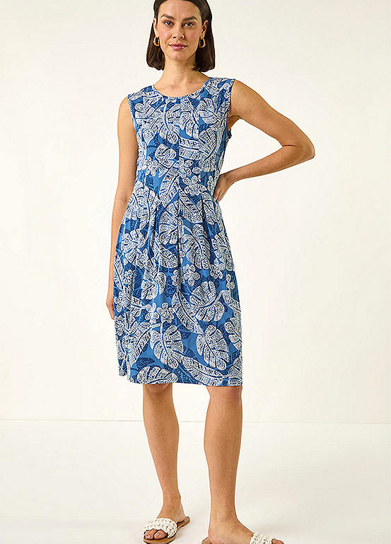 Roman Leaf Print Panel Dress | Grattan