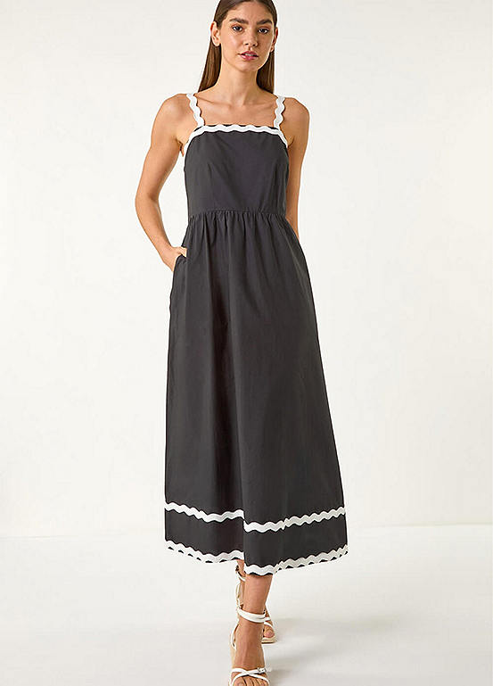 Roman Originals Contrast Ric Rac Midi Dress | Grattan