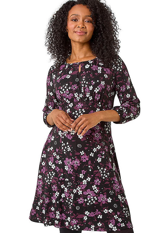 Roman Petite Floral Keyhole Detail Dress | Grattan
