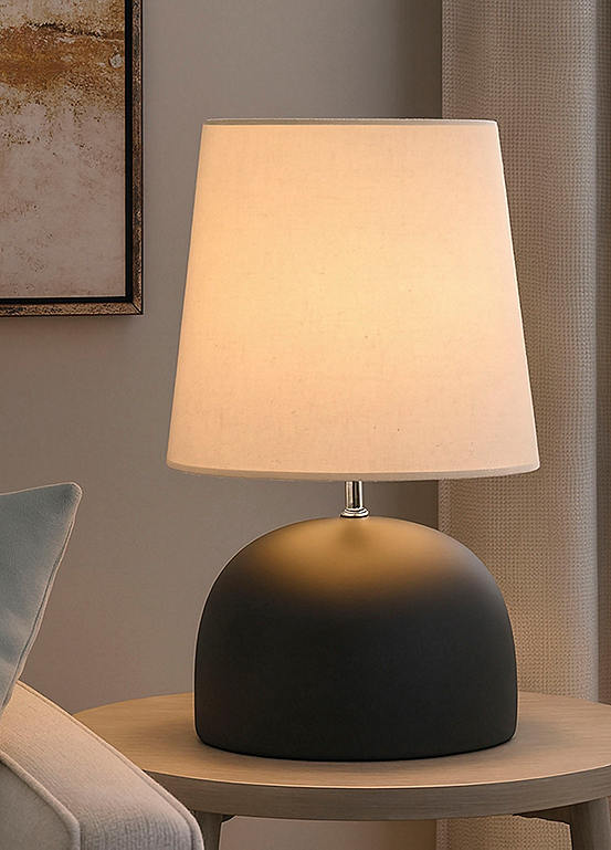Searchlight Mila Black Ceramic Dome Table Lamp | Grattan