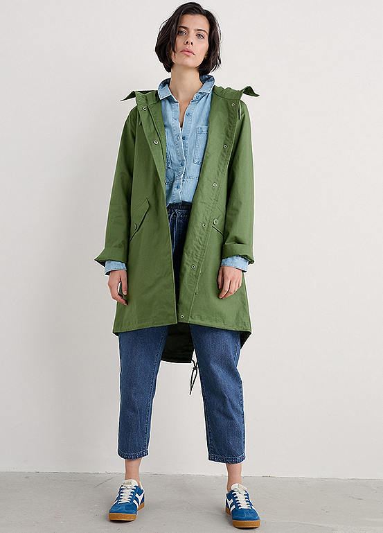 Seasalt Cornwall Green Seafaring Waterproof Coat | Grattan