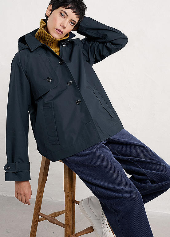 Seasalt Cornwall Navy Neap Tide Waterproof Jacket | Grattan