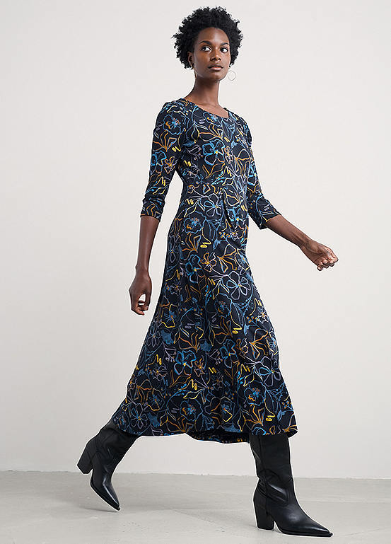 Seasalt Cornwall Navy Veronica Midi Dress | Grattan