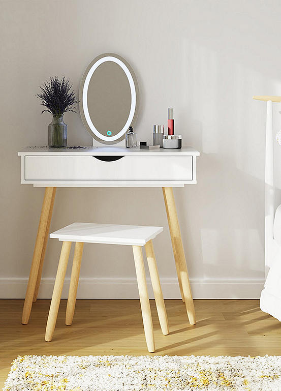 Signy LED Dressing Table with Stool | Grattan