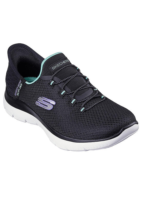 Skechers Black Mesh Slip-ins Summits Diamond Dream Trainers | Grattan