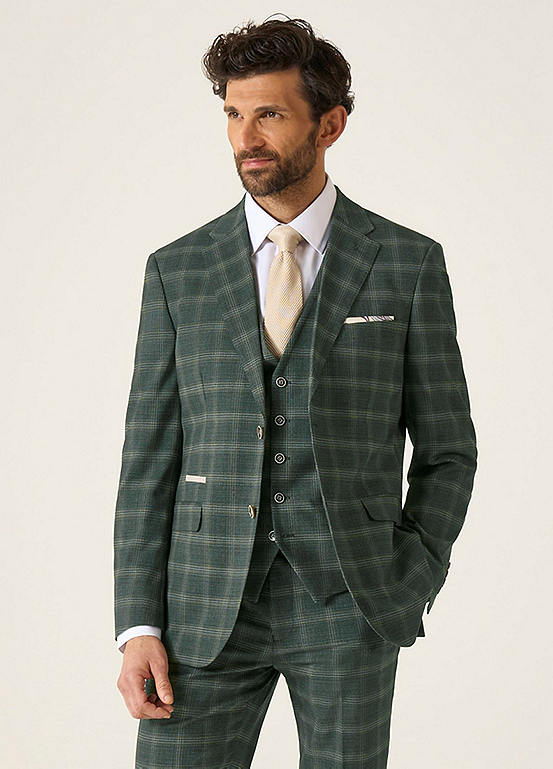 Skopes Parker Green Check Tailored Fit Suit Jacket | Grattan