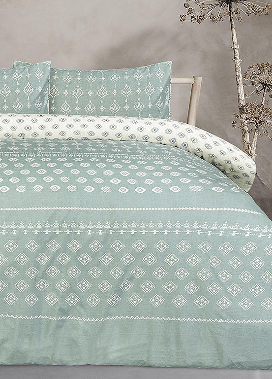 Sleepdown Artisan Block Print Complete Duvet Set with Fitted Sheet ...