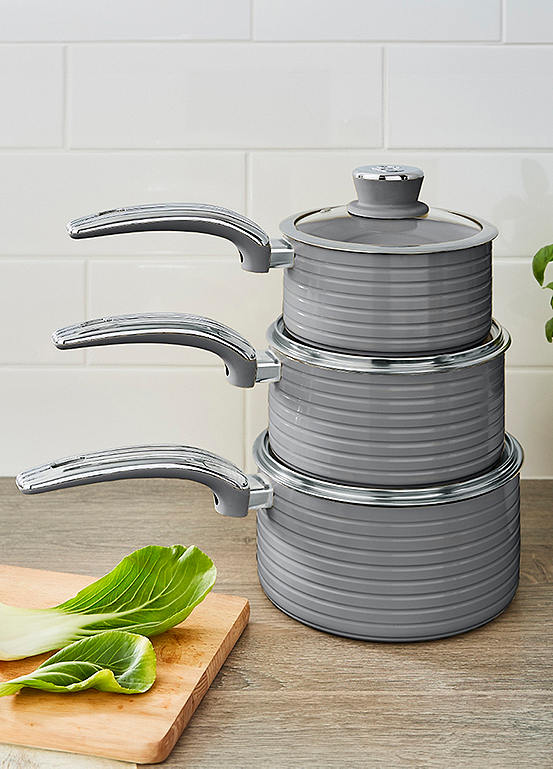 Swan Retro 3 Piece Saucepan Set | Grattan