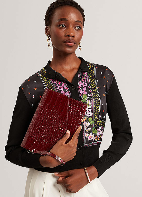 Ted Baker Wesslie Croc Effect Icon Envelope Pouch | Grattan