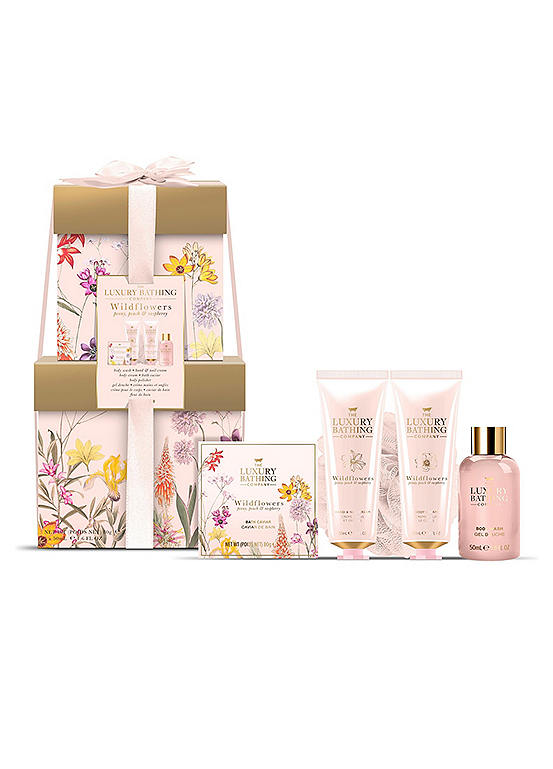 The Luxury Bathing Company Peony, Peach & Raspberry Stacked Box Gift ...