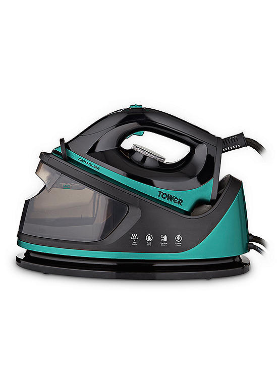 Tower T22023TL Ceraglide Steam Generator, 2700W, 1.2L - Teal | Grattan