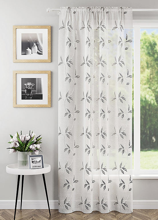 Tyrone Oasis Floral Embroidered Voile Panel | Grattan