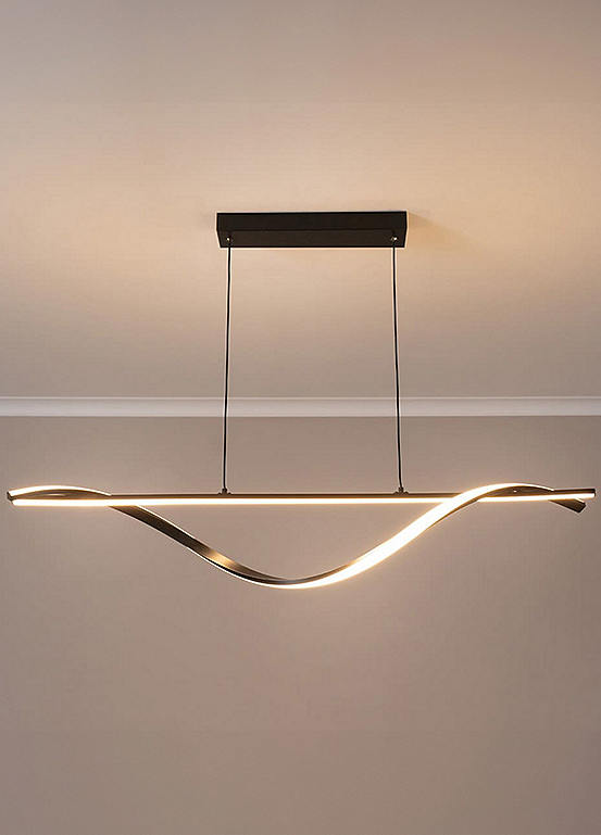ValueLights Infinity Twist Drop Bar LED Ceiling Pendant Light | Grattan