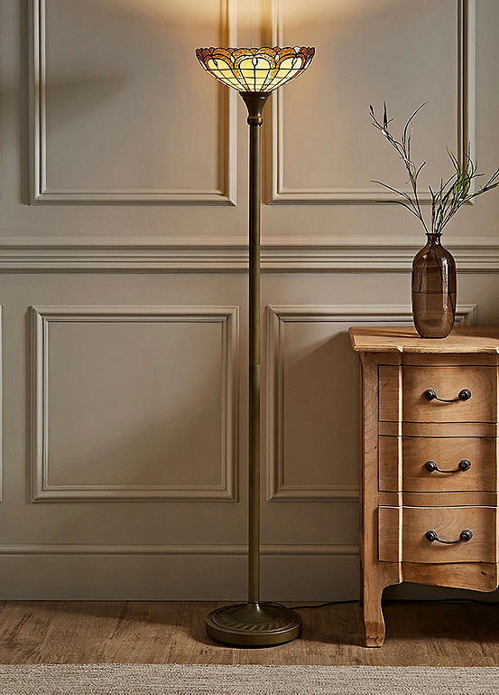 ValueLights Jewel Tiffany Uplighter Floor Lamp | Grattan