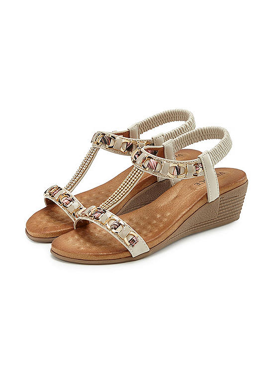 Vivance Ankle Strap Wedge Sandals | Grattan