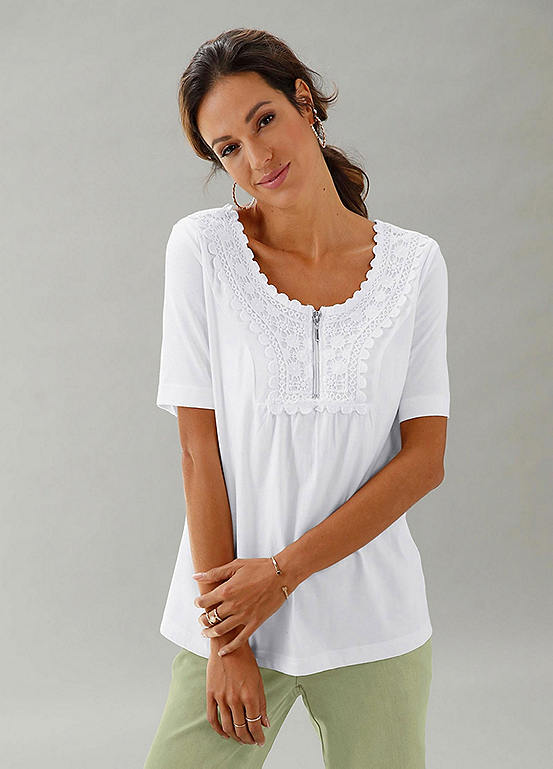 Witt Round Neck Zip-Up Top | Grattan