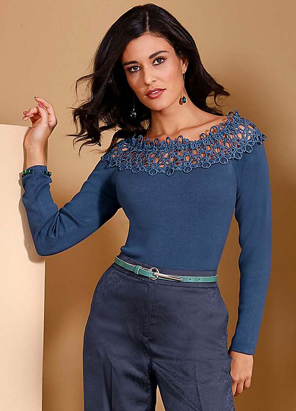 Lace edge sweater store