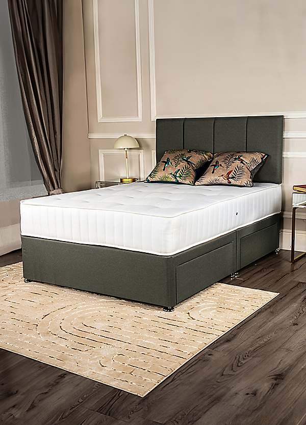 Esme 4 Drawer Divan Set With Open Coil Orthopaedic Mattress Grattan