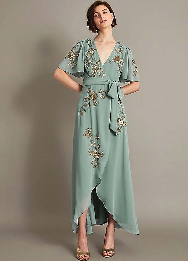Monsoon Sarah Embellished Wrap Dress Grattan