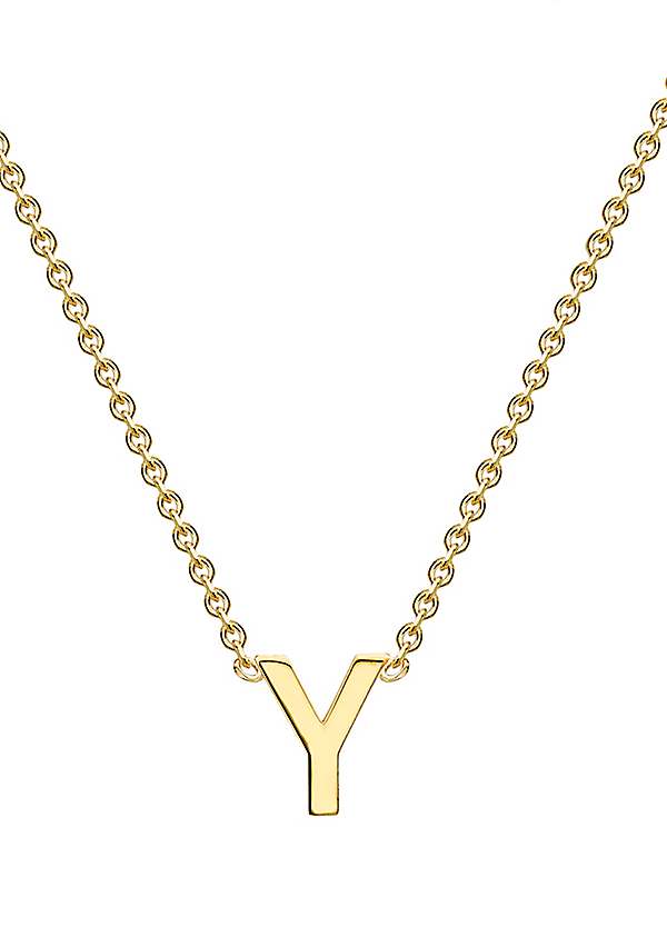Tuscany Gold 9ct Yellow Gold Y Initial Adjustable Necklace Grattan