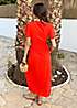 AX Paris Burnt Orange Flutter Sleeve Shirred Waist Midi Dress | Grattan