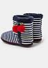 Accessorize Cherry Stripe Slipper Boots | Grattan