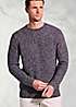 Brook Taverner Taylor Navy Twist Crew Neck Jumper | Grattan