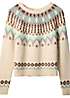 Joe Browns Cream Knitted Round Neck Fair Isle Style Jumper | Grattan
