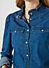 Joe Browns Popper Fastening Ruffle Collar Denim Blouse | Grattan