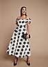 Kaleidoscope Mono Spot Print Bardot Dress | Grattan