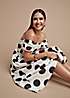 Kaleidoscope Mono Spot Print Bardot Dress | Grattan