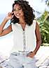 LASCANA Sleeveless Lace Trim Blouse | Grattan