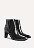 Linzi Alisha Black Faux Croc Leather Heeled Ankle Boots | Grattan
