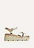 Linzi Fate Gold Flatform Sandals | Grattan